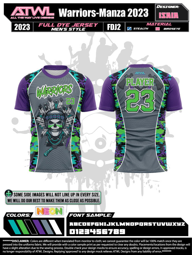 Warriors Grey Camo Men's Full Dye Jersey – All The Way Live Designs