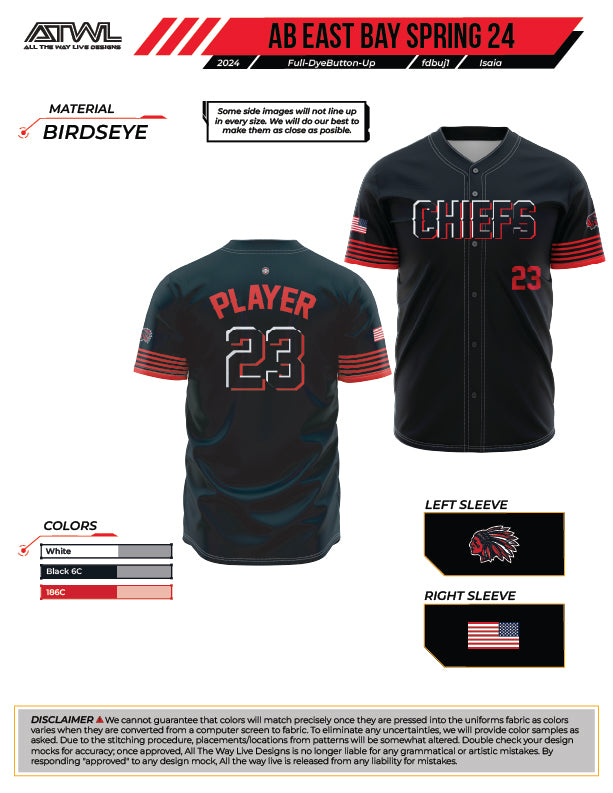 East Bay 2024 Advanced Baseball Full Dye Button Up Jersey – All The Way ...