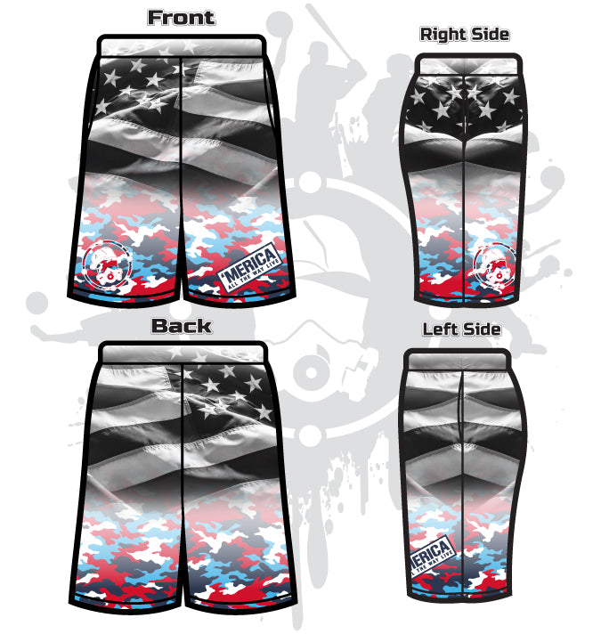 'MERICA Men's Full-Dye Shorts – All The Way Live Designs